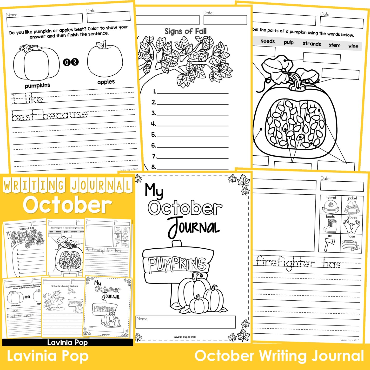 Pumpkins Word Wall for Writing Centers - Kinder Resources