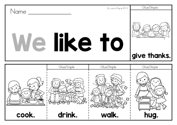 FREE Sight Word Fluency Flip Book Thanksgiving