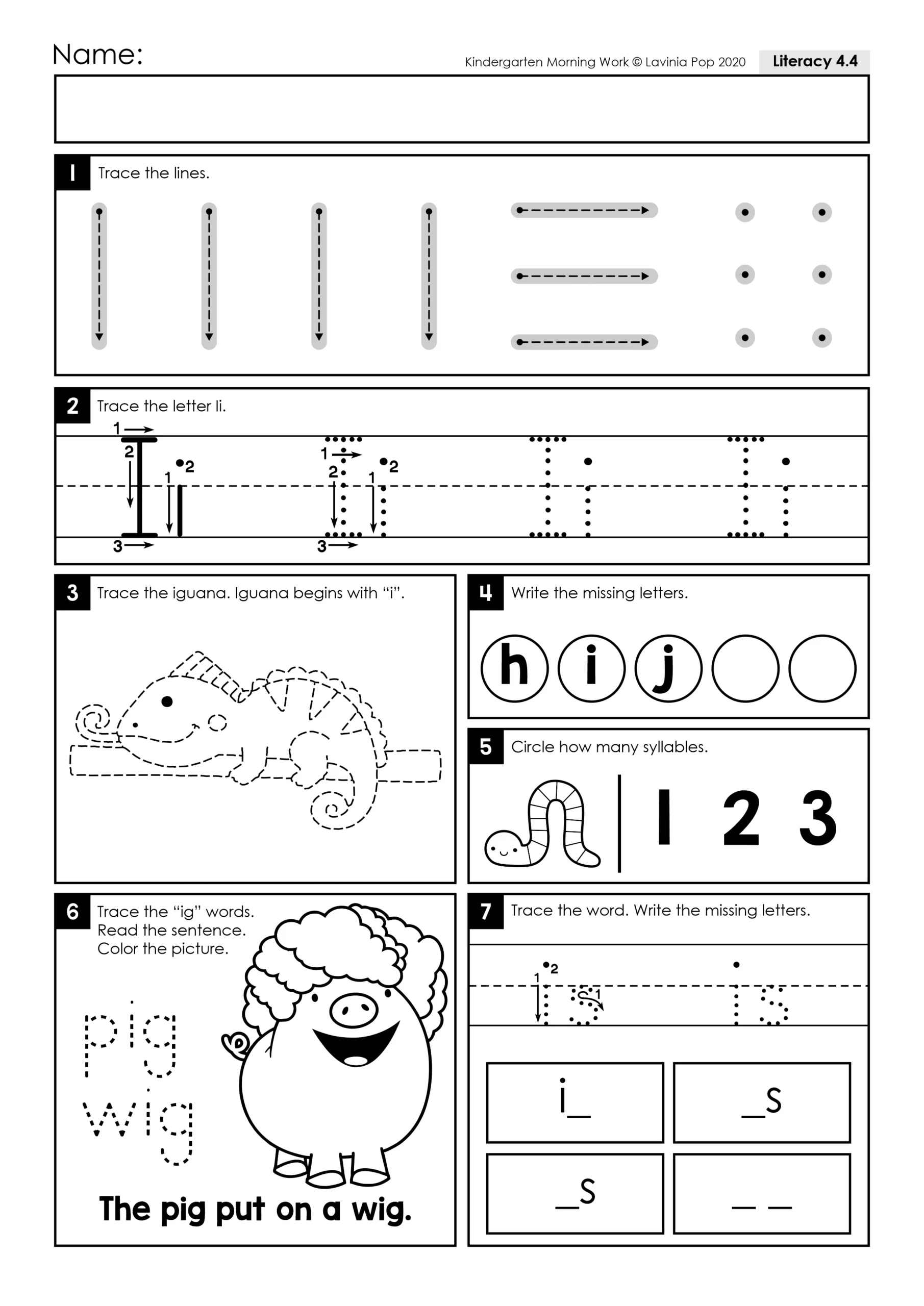 Kindergarten Morning Work Set 4