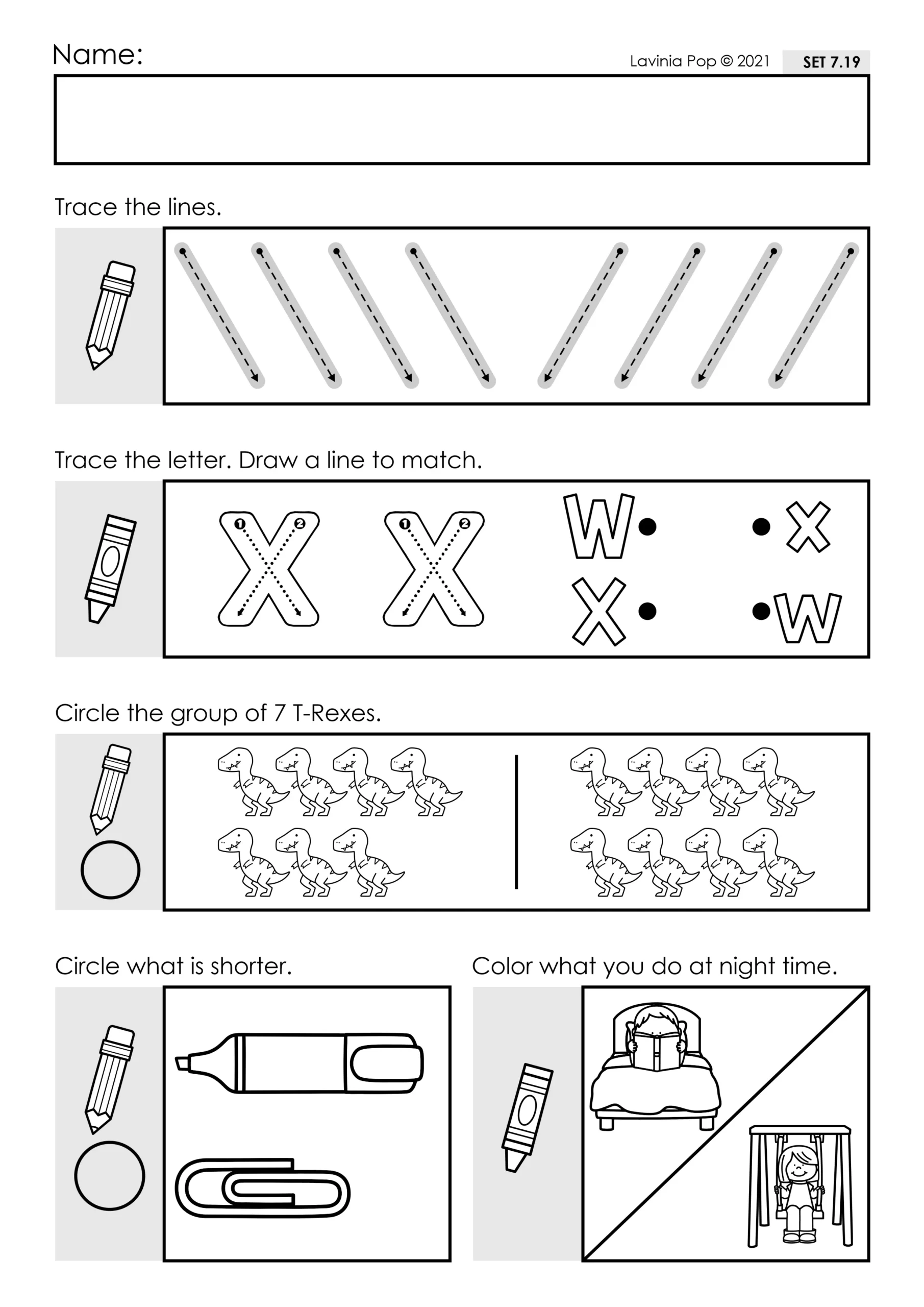 Preschool Morning Work Set 7 Preschool Morning Work Set 7