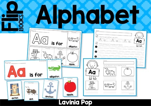 Alphabet Flip Books | Color & Blackline | Writing Pages
