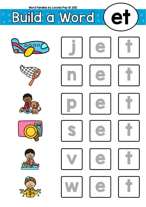 Word Family Center: Word Building Mats