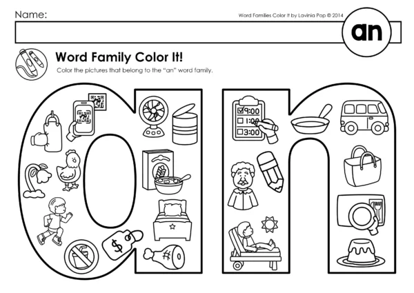 Word Families Color It Coloring Pages