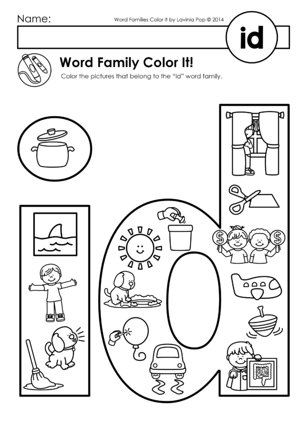Word Families Color It Coloring Pages