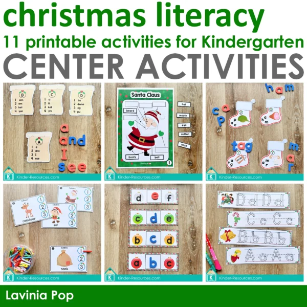 Christmas Literacy Centers for Kindergarten | Morning Tubs / Bins