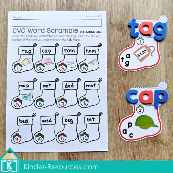 Christmas Literacy Centers for Kindergarten | Morning Tubs / Bins