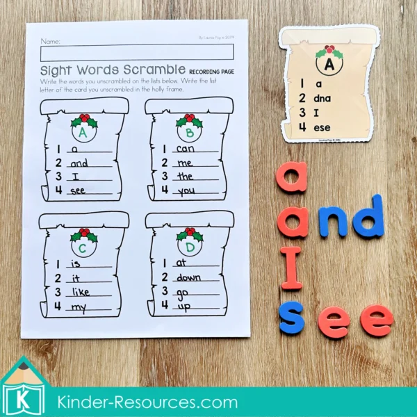 Christmas Literacy Centers for Kindergarten | Morning Tubs / Bins
