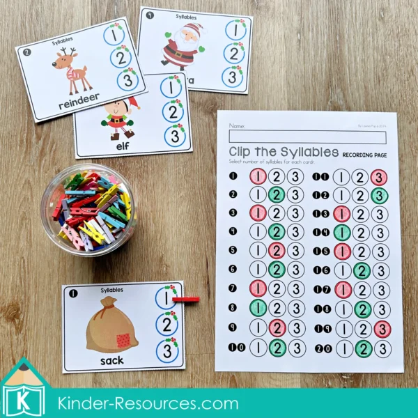Christmas Literacy Centers for Kindergarten | Morning Tubs / Bins