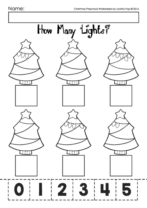 Christmas Preschool Worksheets and Activities No Prep