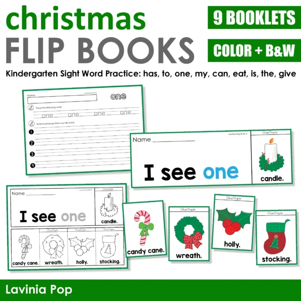 Christmas Sight Word Fluency Flip Books