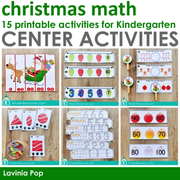 Christmas Math Centers for Kindergarten | Morning Tubs / Bins
