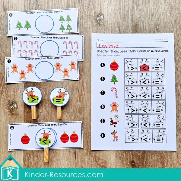 Christmas Math Centers for Kindergarten | Morning Tubs / Bins