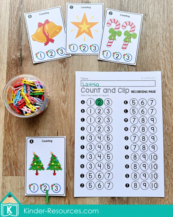 Christmas Math Centers for Kindergarten | Morning Tubs / Bins