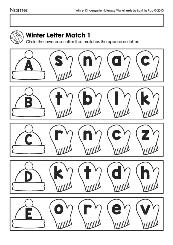 Winter Kindergarten Literacy Worksheets and Activities No Prep
