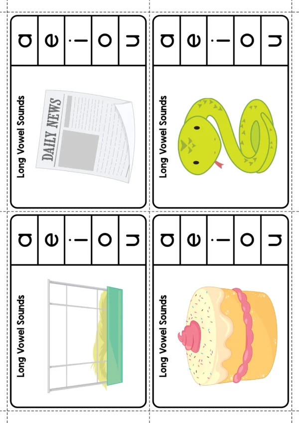 Long Vowel Sounds Clip Cards and Worksheets