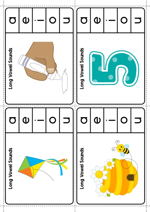 Long Vowel Sounds Clip Cards and Worksheets