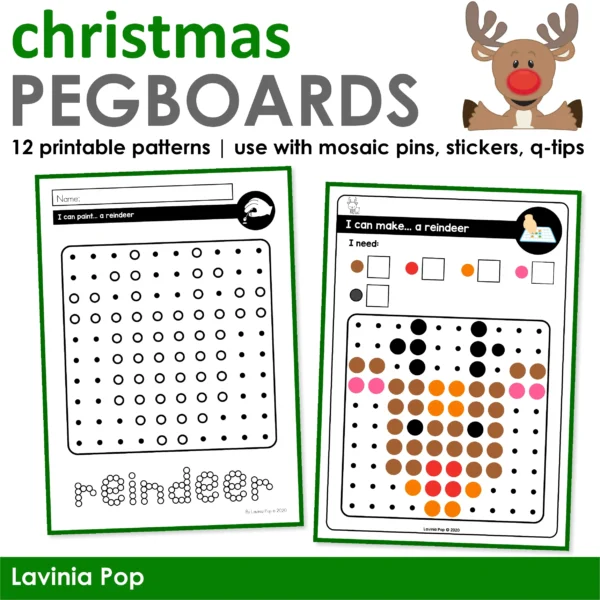 Christmas Pegboards Fine Motor Patterns