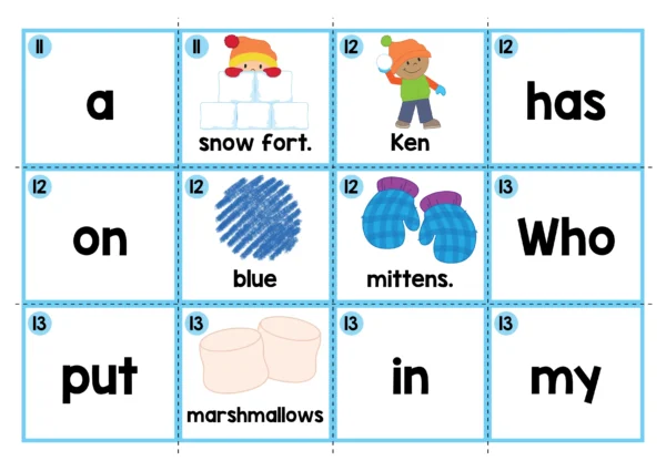 Sentence Scramble Pocket Chart Activity: Winter