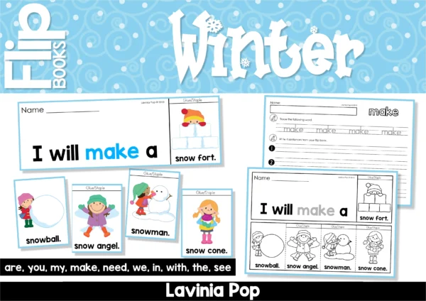 Winter Sight Word Fluency Flip Books