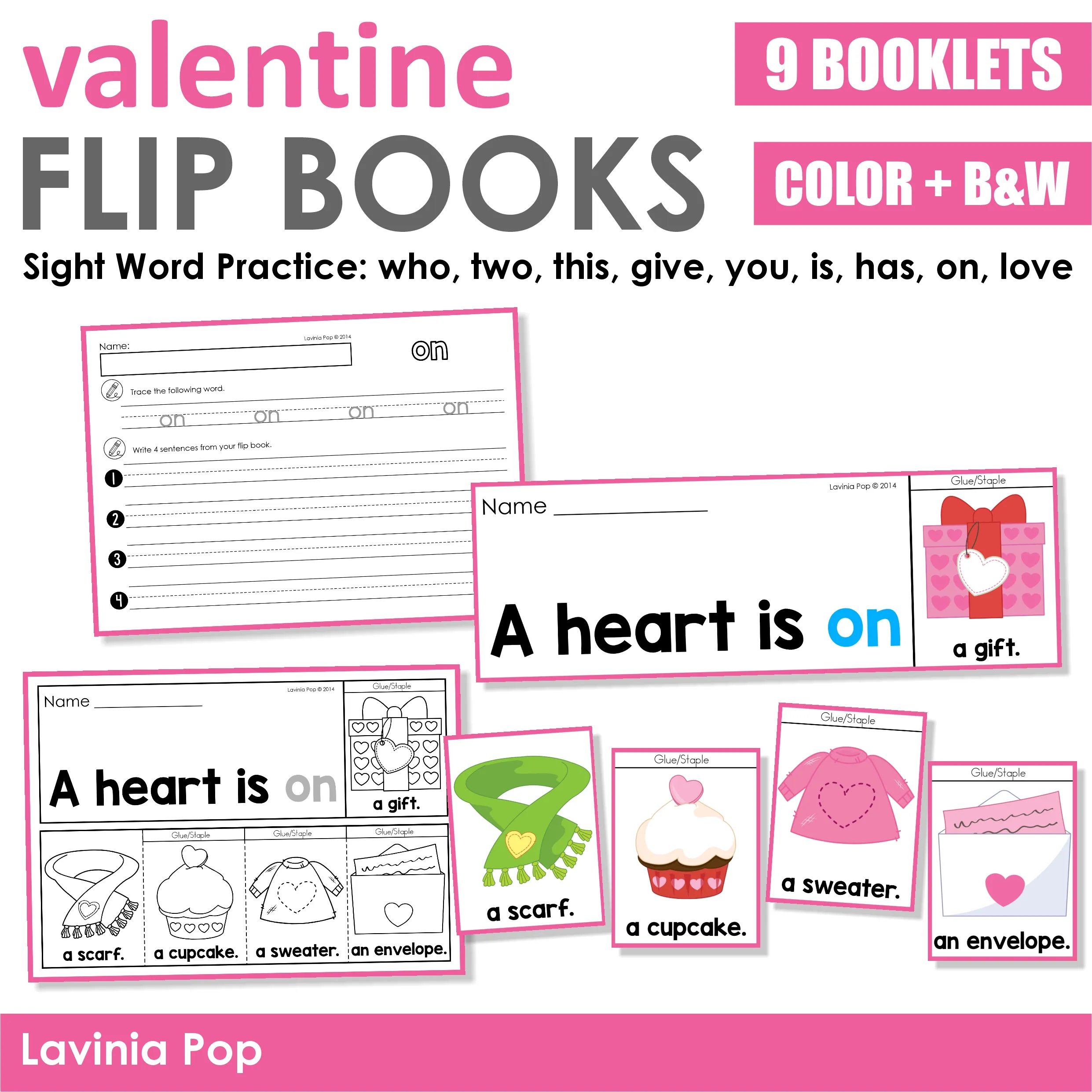 Valentine’s Day Sight Word Fluency Flip Books