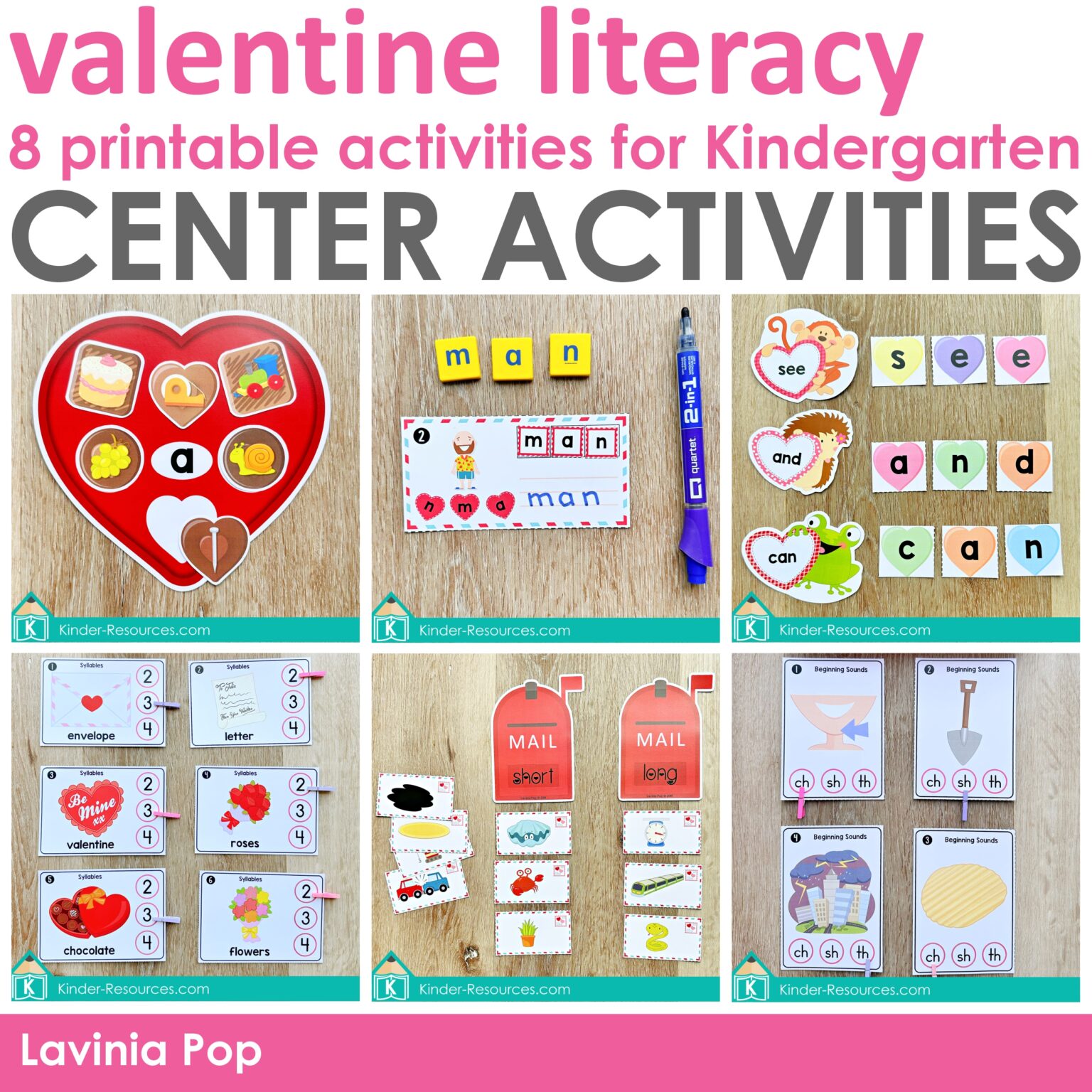 Valentine’s Day Kindergarten Worksheets and Activities No Prep