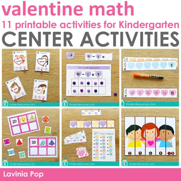 Valentine's Day Math Centers for Kindergarten | Morning Tubs
