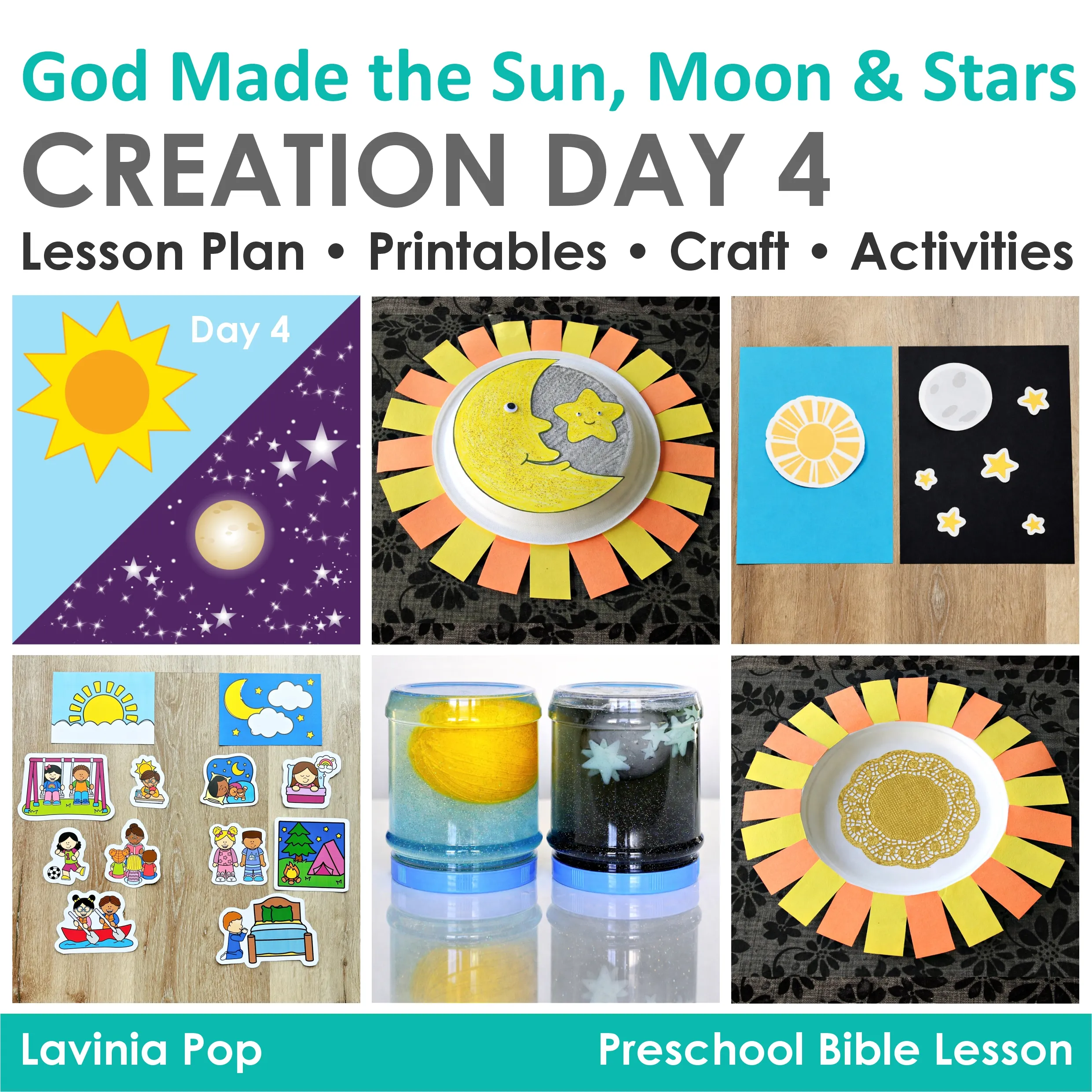 Preschool Bible Lesson God Made the Sun Moon and Stars