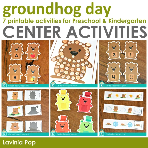 Groundhog Day Centers for Preschool | Morning Tubs / Bins
