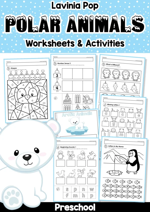 Polar Animals Preschool and Kindergarten Worksheets