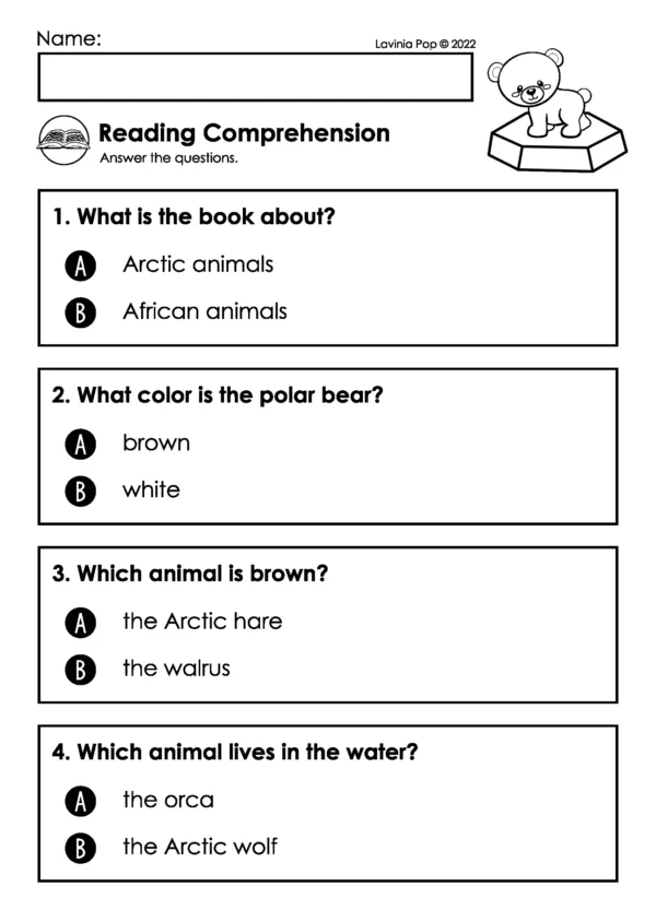 Polar Animals Preschool and Kindergarten Worksheets