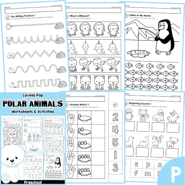 Polar Animals Preschool and Kindergarten Worksheets