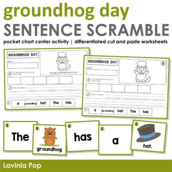 Groundhog Day Sentence Scramble Activities
