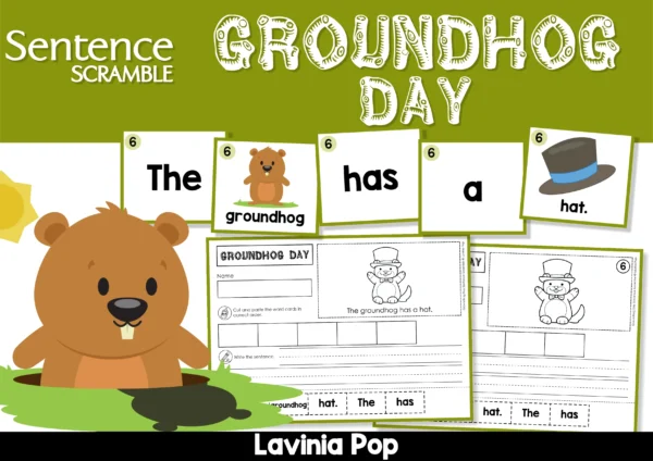 Groundhog Day Sentence Scramble Activities