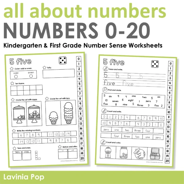 All About Numbers Worksheets Kindergarten | 0-20