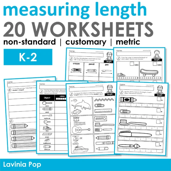 Measuring Length Worksheets: Non-Standard | Customary | Metric