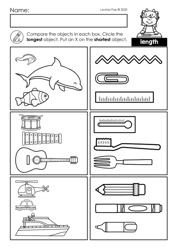 Measuring Length Worksheets: Non-Standard | Customary | Metric