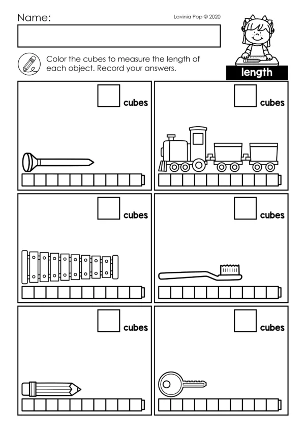 Measuring Length Worksheets: Non-Standard | Customary | Metric