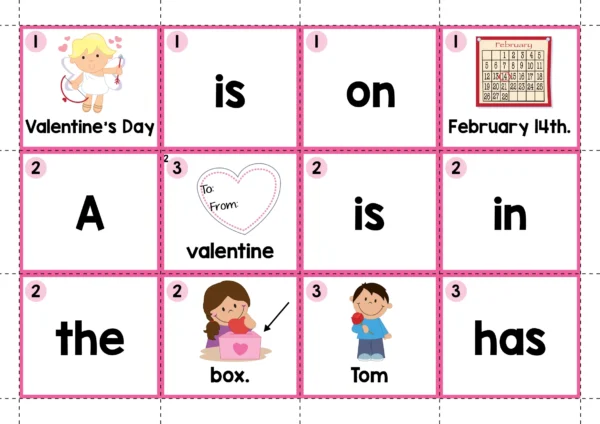 Sentence Scramble Activity Valentine's Day