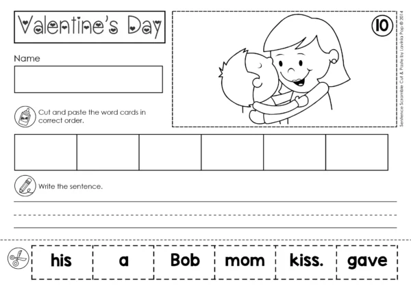 Sentence Scramble Activity Valentine's Day