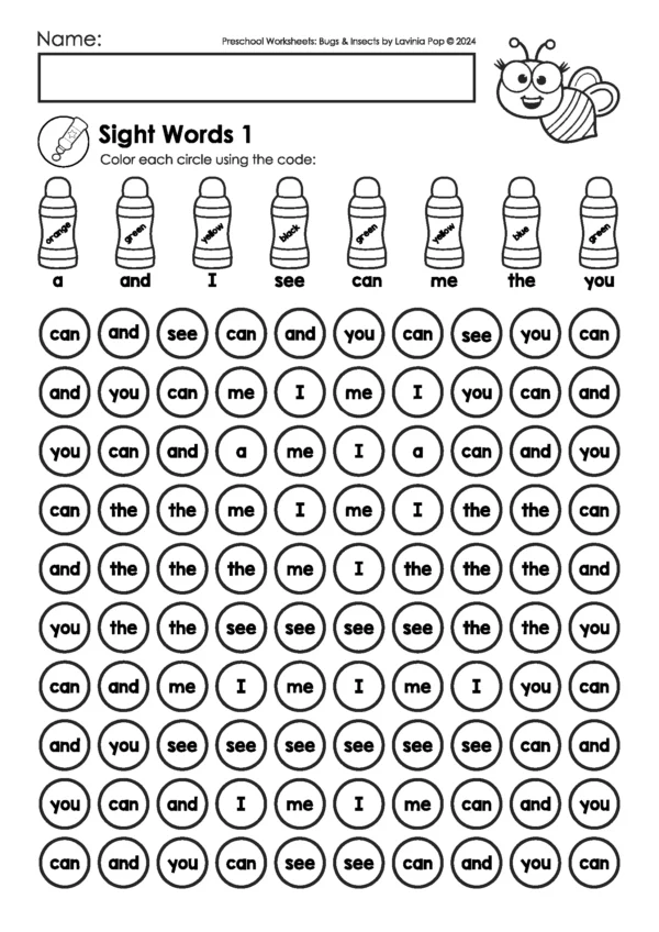 Bugs & Insects Preschool Worksheets and Activities No Prep