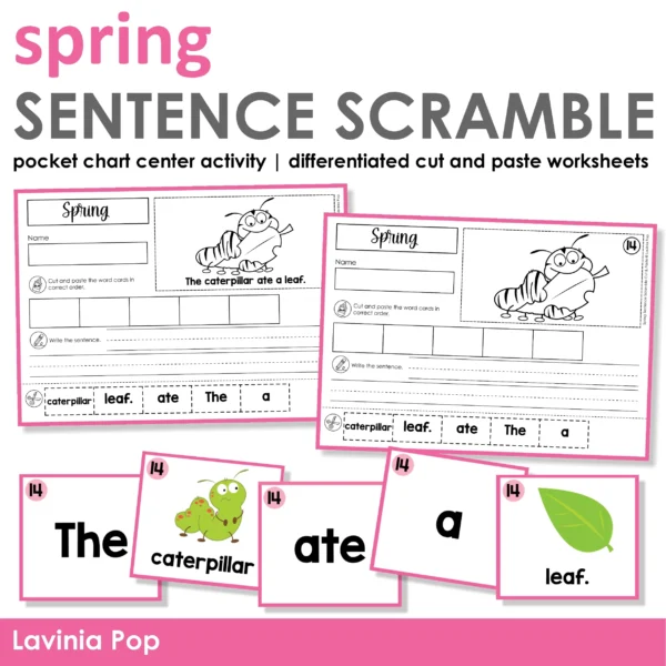 Spring Sentence Building Activities for Kindergarten
