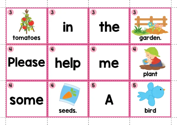 Spring Sentence Building Activities for Kindergarten