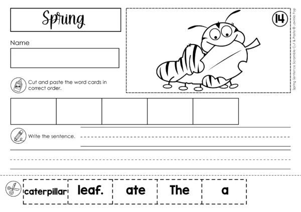 Spring Sentence Building Activities for Kindergarten