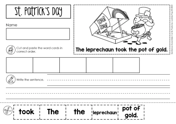 Sentence Scramble Pocket Chart Activity: St. Patrick's Day