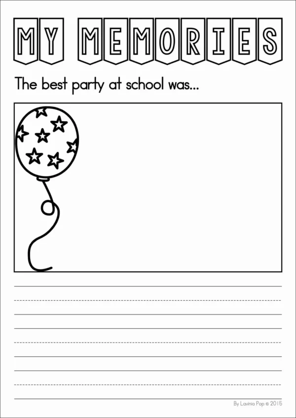 School Memory Book for Preschool Kindergarten First Grade