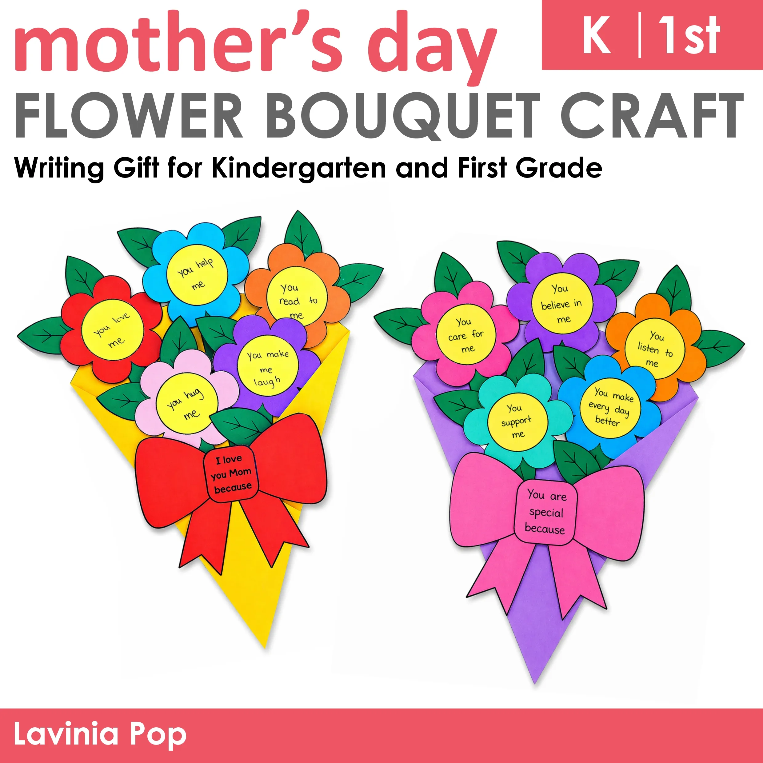 Mother's Day Flower Bouquet Craft Writing Activity
