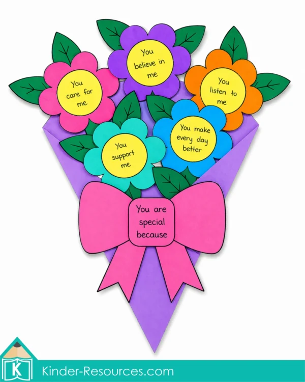 Mother's Day Flower Bouquet Craft Writing Activity
