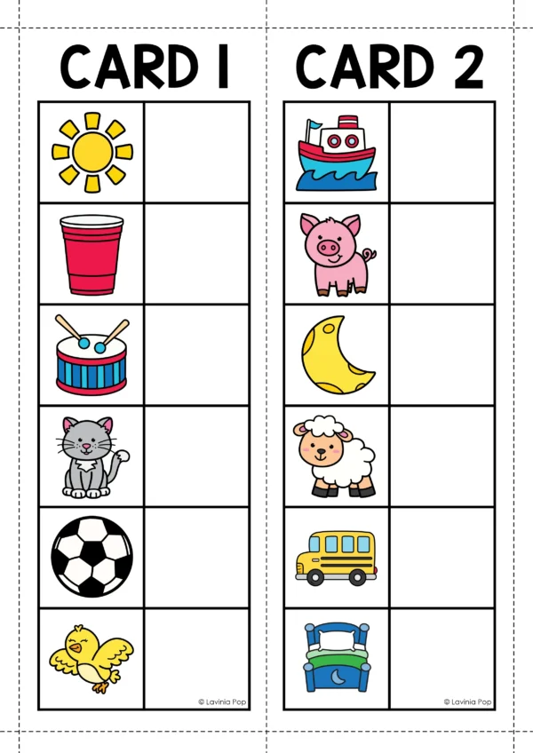 Ending Sounds Center Activity