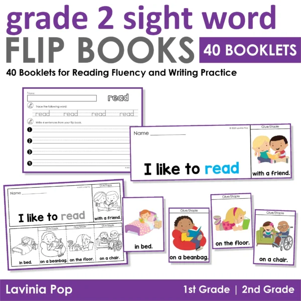 Grade 2 Sight Words Flip Books