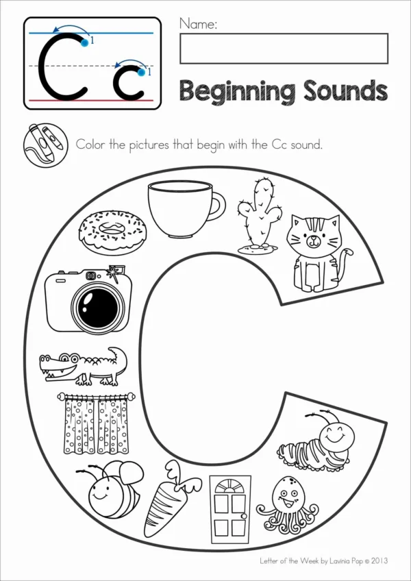 Beginning Sounds Color It! Alphabet Worksheets